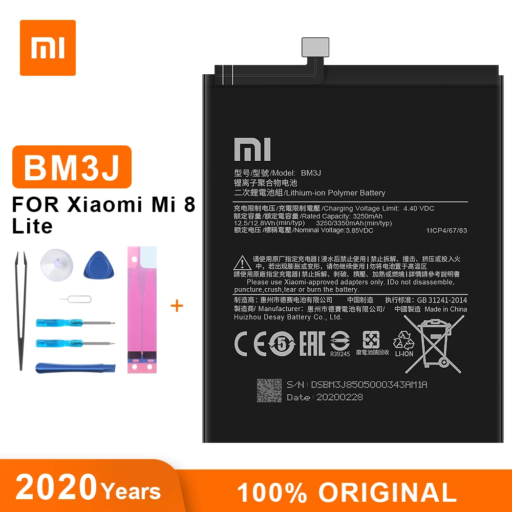 Xiaomi Mi8 Lite Original Battery Bm3j 3350 Mah For Xiaomi Mi8 Lite High ...
