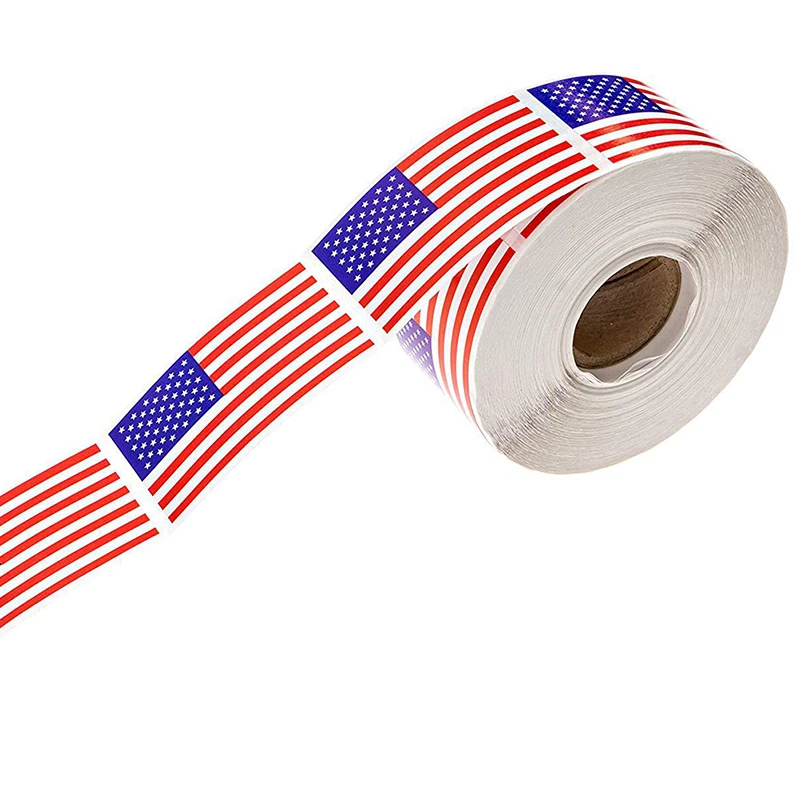 250Pcs-Roll-American-Flag-Stickers-USA-Patriotic-Sticker-For-Notebooks ...