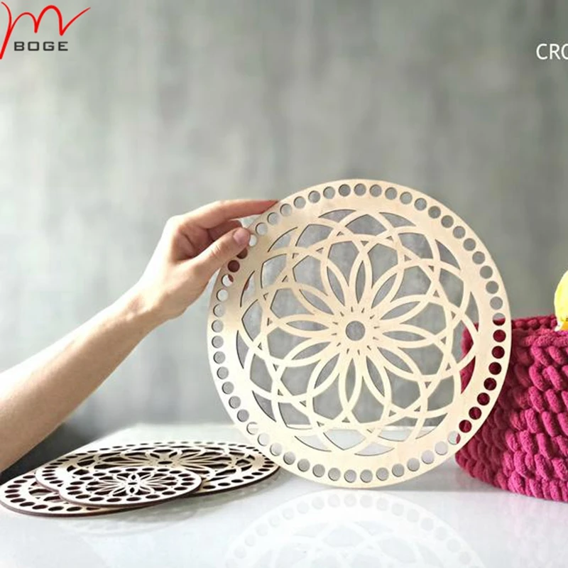 20-pieces-CROCHET-BASKET-Wooden-bottom-base-Laser-cut-wood-Crochet ...