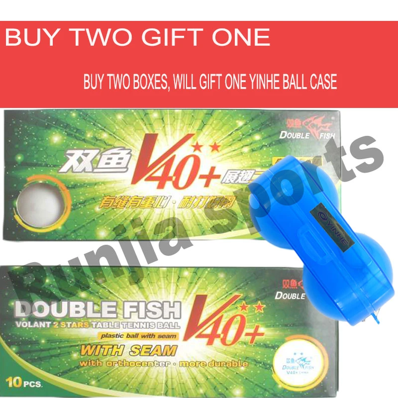 Original double fish 2 stars V40+ table tennis ball ABS polymer material for table tennis racket ...