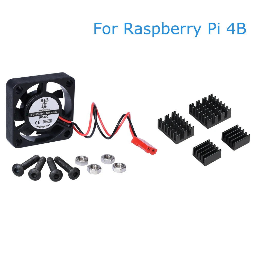For Raspberry Pi 4 Model B Cooling Fan Quiet Mini Fan+heat Sink ...