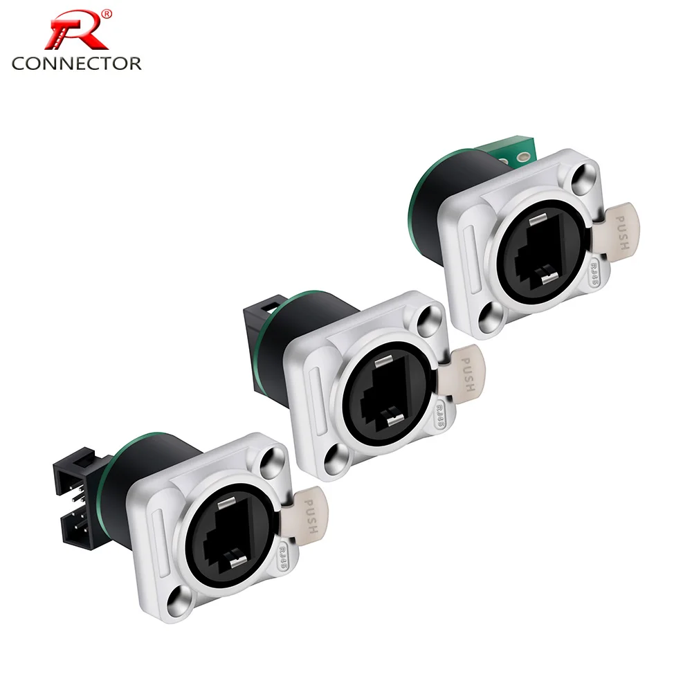 8pcs-New-RJ45-with-PCB-Board-Connector-RJ45-Female-Adapter-Female-Panel ...