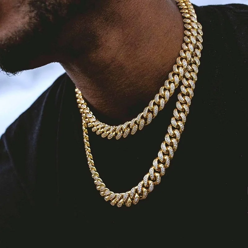 Personality-Cool-Iced-Out-Cuban-Necklace-Chain-Men-Hip-Hop-Rock-Rapper ...