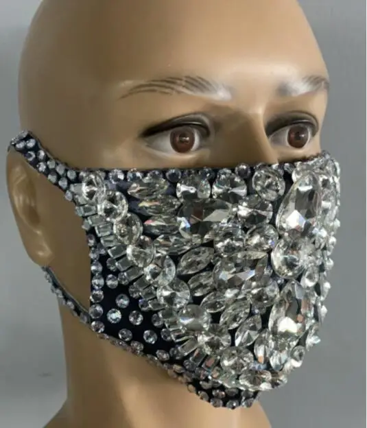 Handmade Embellished Rhinestone Face Mask (Various Options) - Queerks™