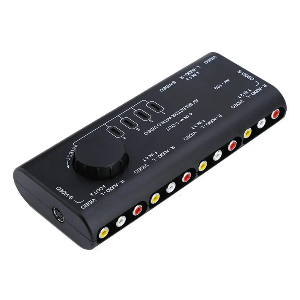 4 in 1 Out AV RCA Switch Box AV Audio Video Signal Switcher Splitter 4 ...