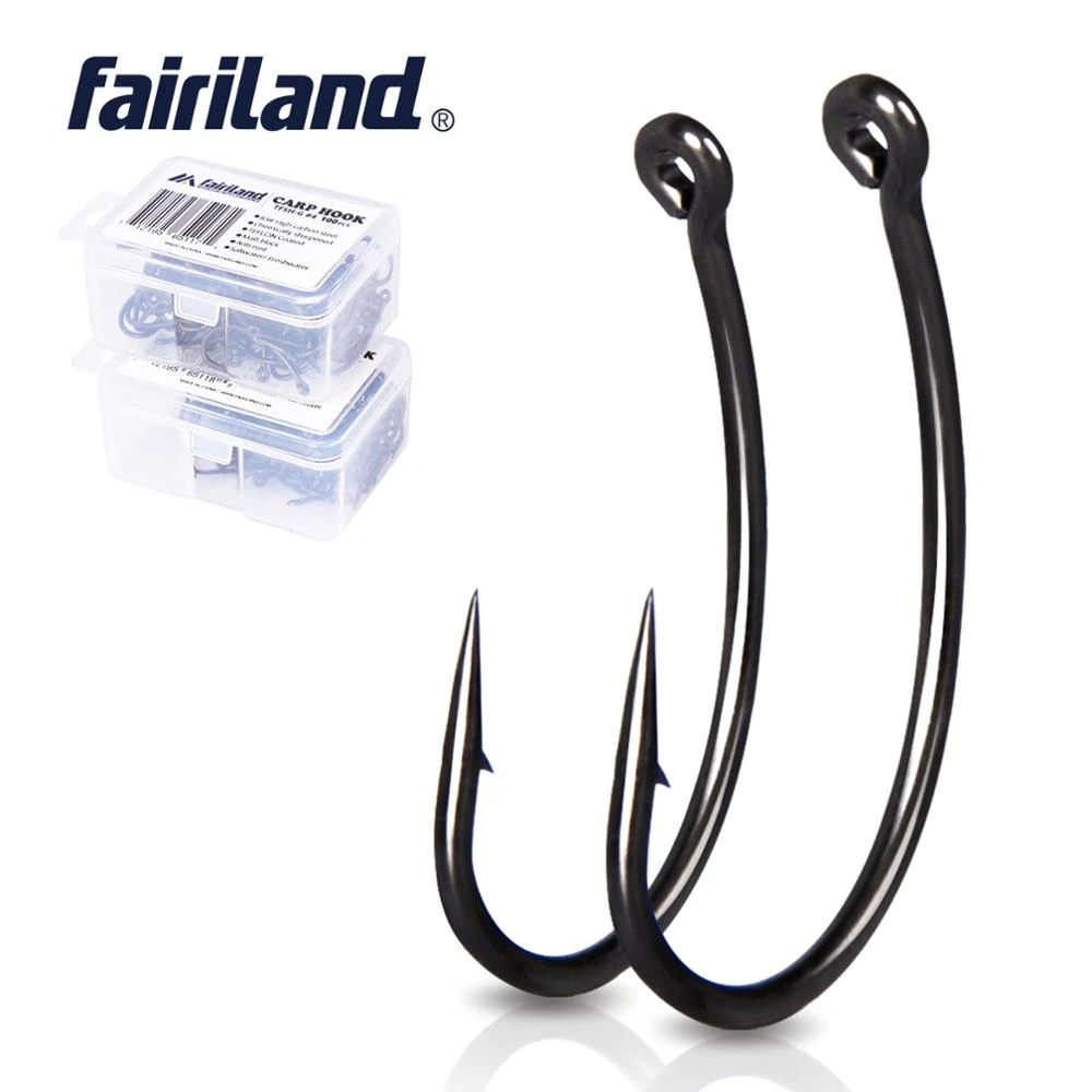 100 50pcs/lot Tfsh-g Matt Black Ptfe Coated Carp Hooks Carbon Steel ...