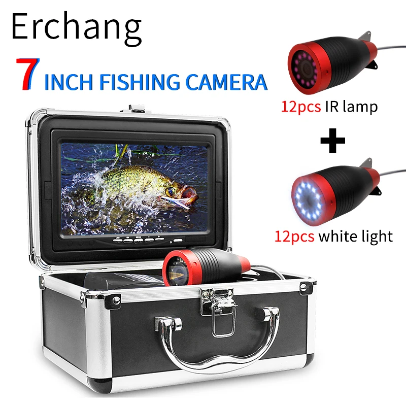 Ice Fishing Camera 7 Inch 1000TVL Underwater Fisherman Camera 24pcs ...