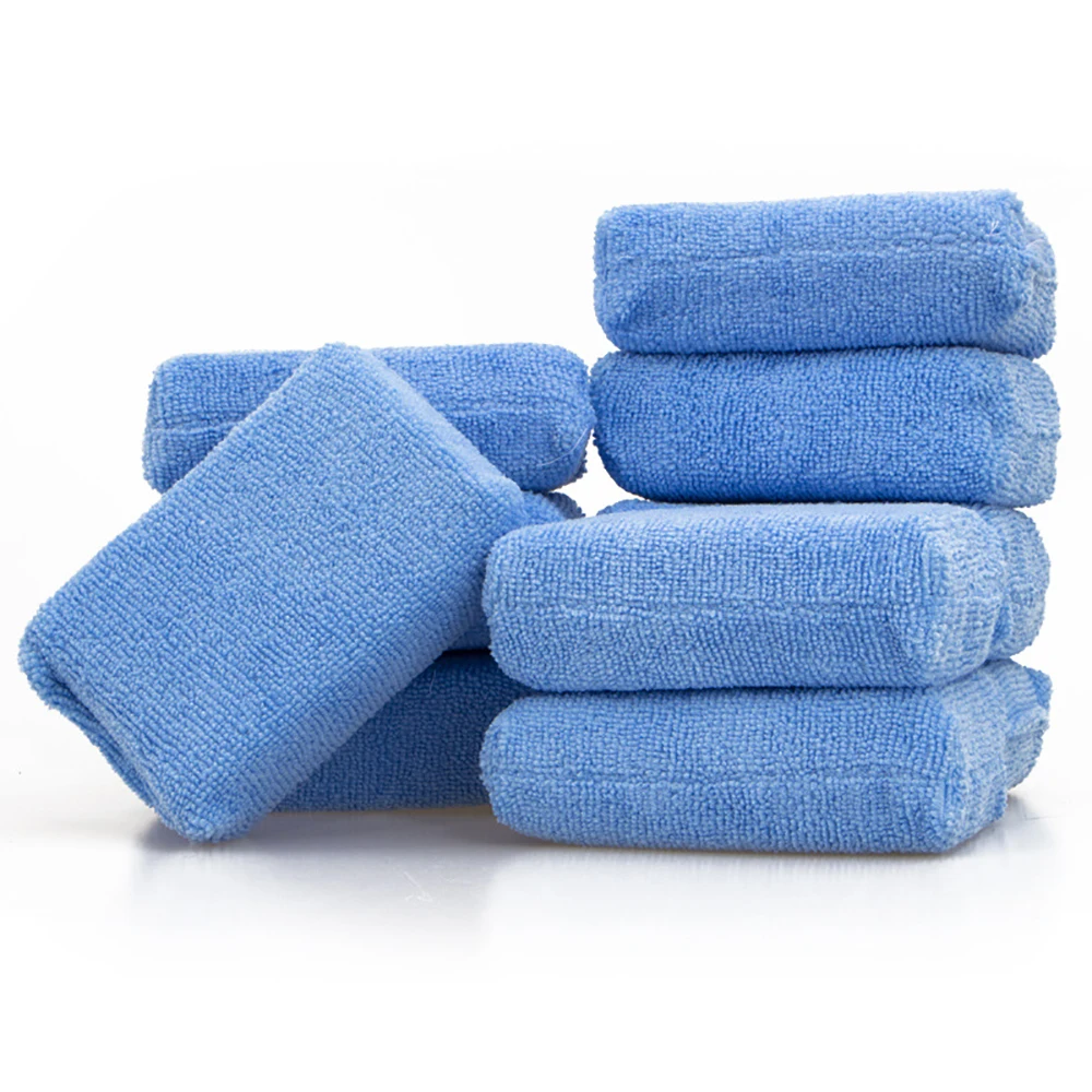 Rectangular-Microfiber-Applicator-and-Cleaning-Pads-Sponges-Cloths-Blue ...