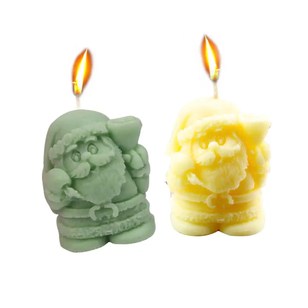 Рождественские Силиконовые свечи формы для 3D Санта Клаус формы мыло ...