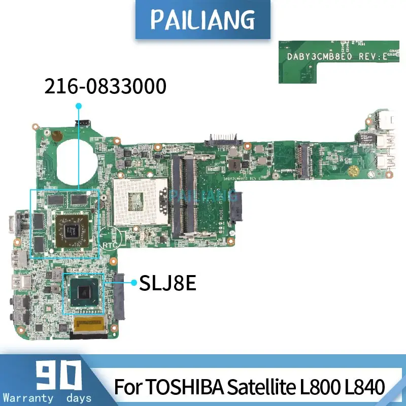 L840 For Toshiba Satellite L800 Daby3cmb8e0 Slj8e 216-0833000 Mainboard ...
