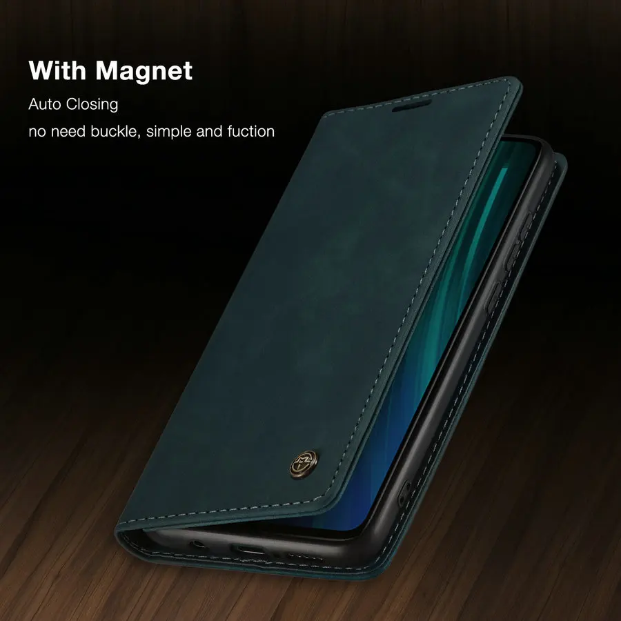 CaseMe Leather Case For Redmi Note 8 Pro Retro Magnetic Wallet for ...