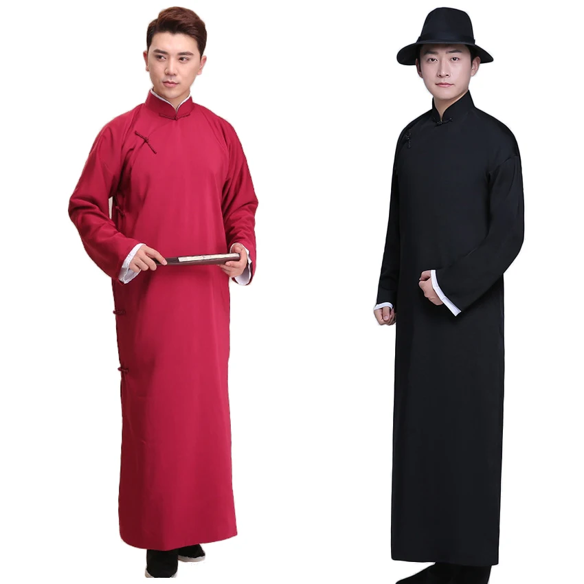 Polyester Chinese Traditional Tang Suit Long Gown For Man Full Sleeve ...