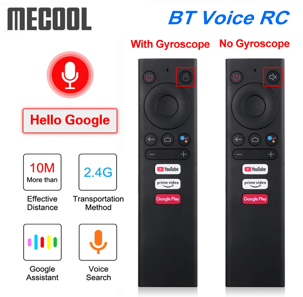 Mecool BT Voice Remote Control Replacement for Android TV Box S905X4 ...