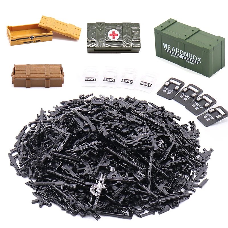 Military-Weapon-Box-WW2-SWAT-Shield-Medical-Box-Gun-Toy-Model-Building ...