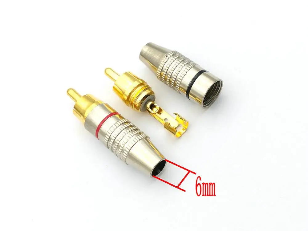 100pcs Metal soldering RCA Plug Audio Male Connector Gold Plated adapter|adapter connector ...