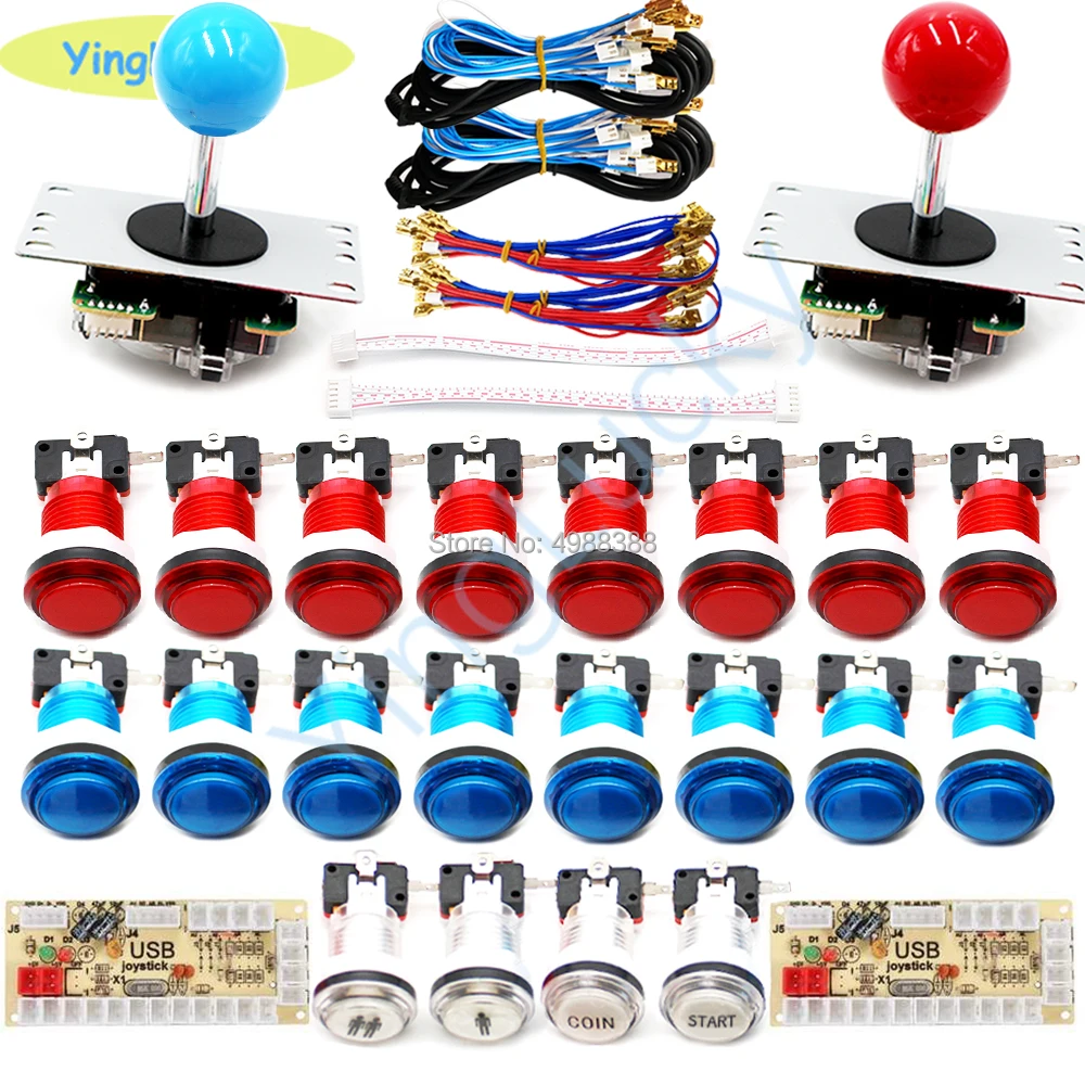 DIY Joystick Arcade Kits 2 Players With 20 LED Arcade Buttons + 2 ...