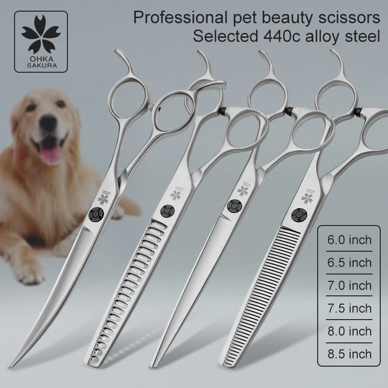 Professional-pet-scissors-direct-shear-curved-tooth-scissors-thin ...