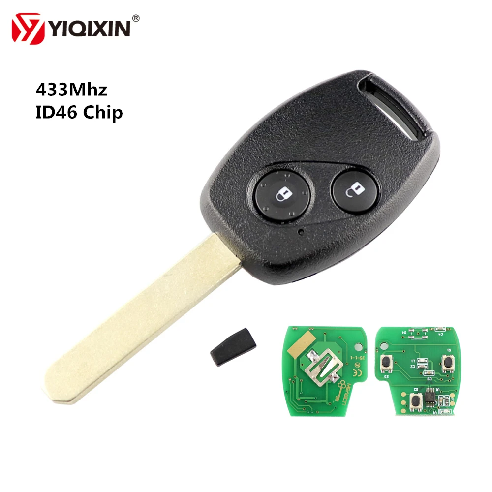 YIQIXIN-2-Button-Remote-Key-433Mhz-ID46-Transponder-Chip-For-Honda ...