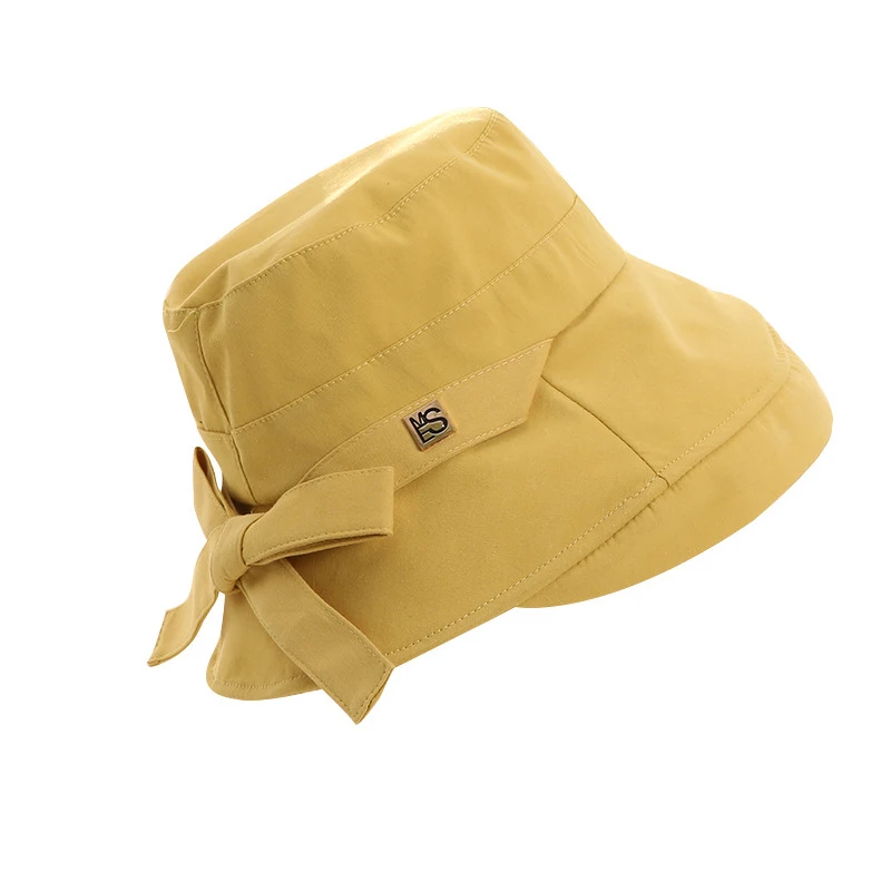 Spring Summer Women Wide Brim Sun Shade Cotton Fisherman Bucket Hats ...