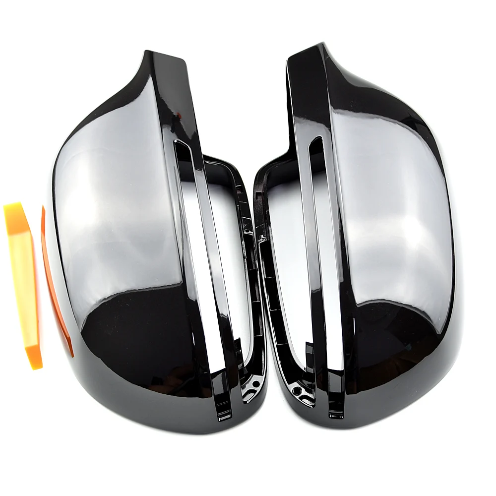Bright-black-full-replacement-with-clips-car-door-side-mirrors-caps ...