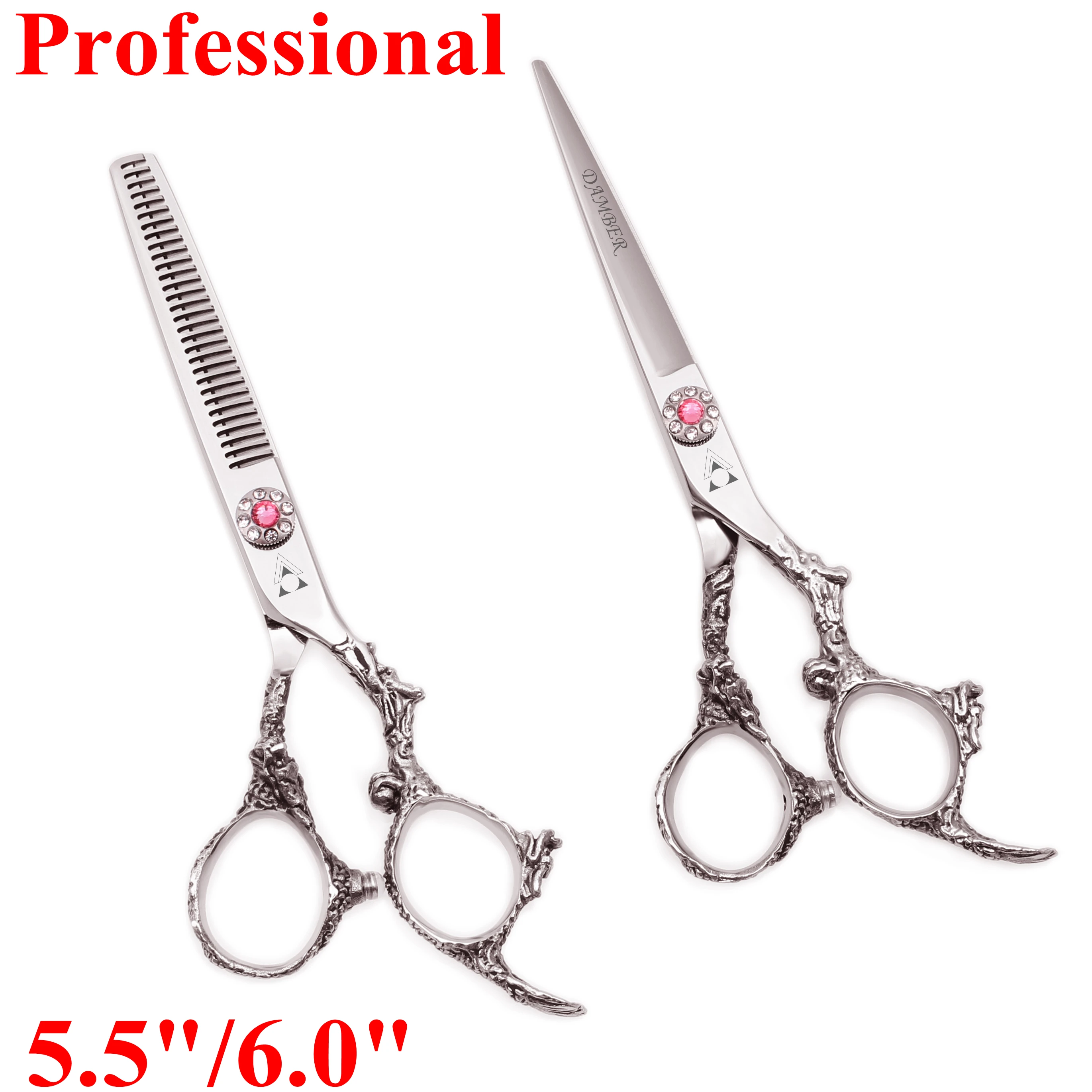 5.5 6.0 Hair Scissors Professional High Quality Barber Scissors Thinning Hairdressing Scissors ...
