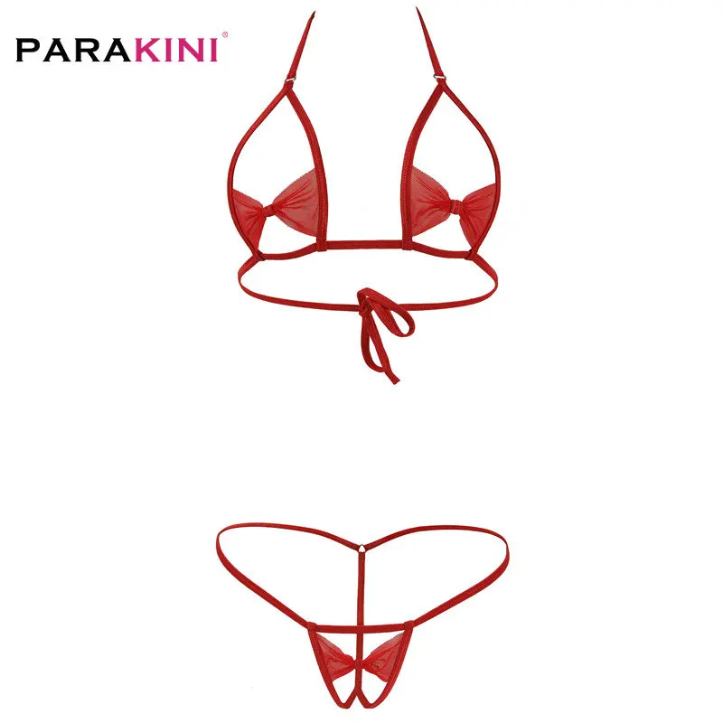 Parakini 2020 New Exotic Bowknot Micro Bikini Cutout Women Sunbath G