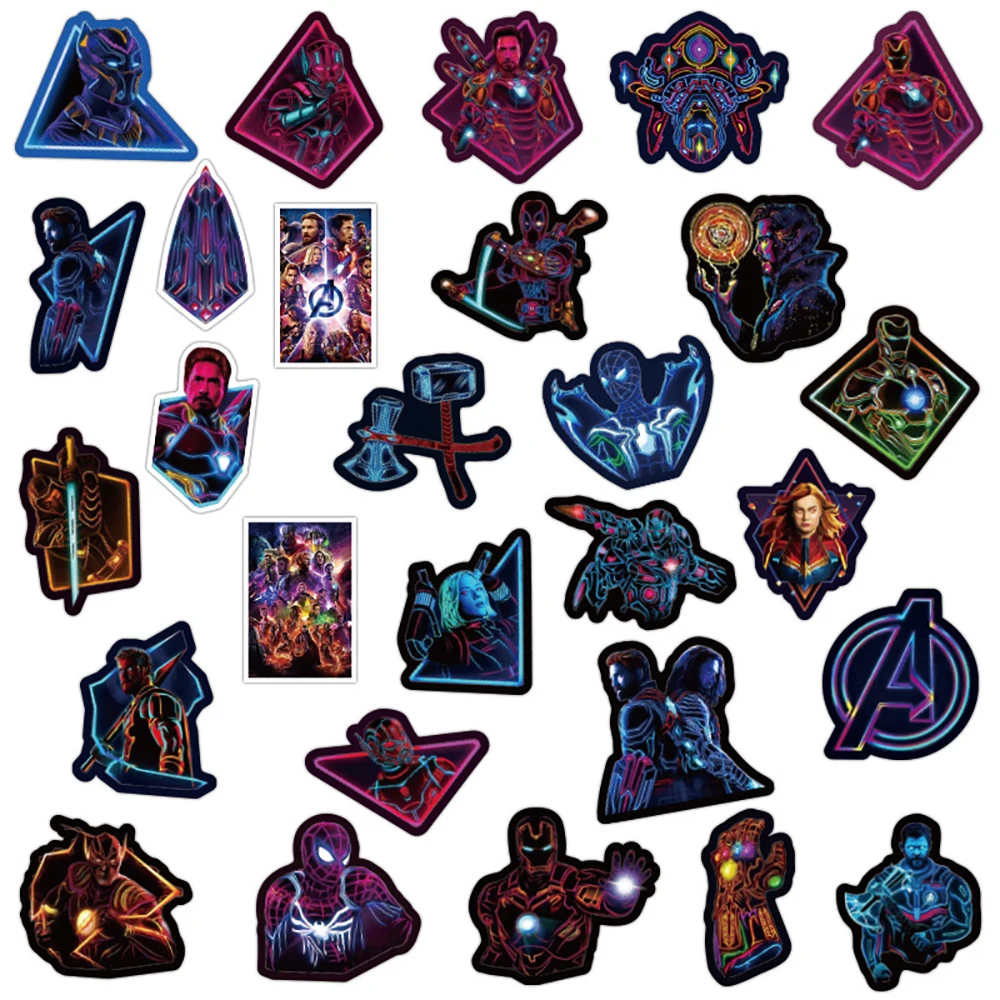 Scrapbooking,100 pièces néon Marvel Avengers Super héros autocollants ...