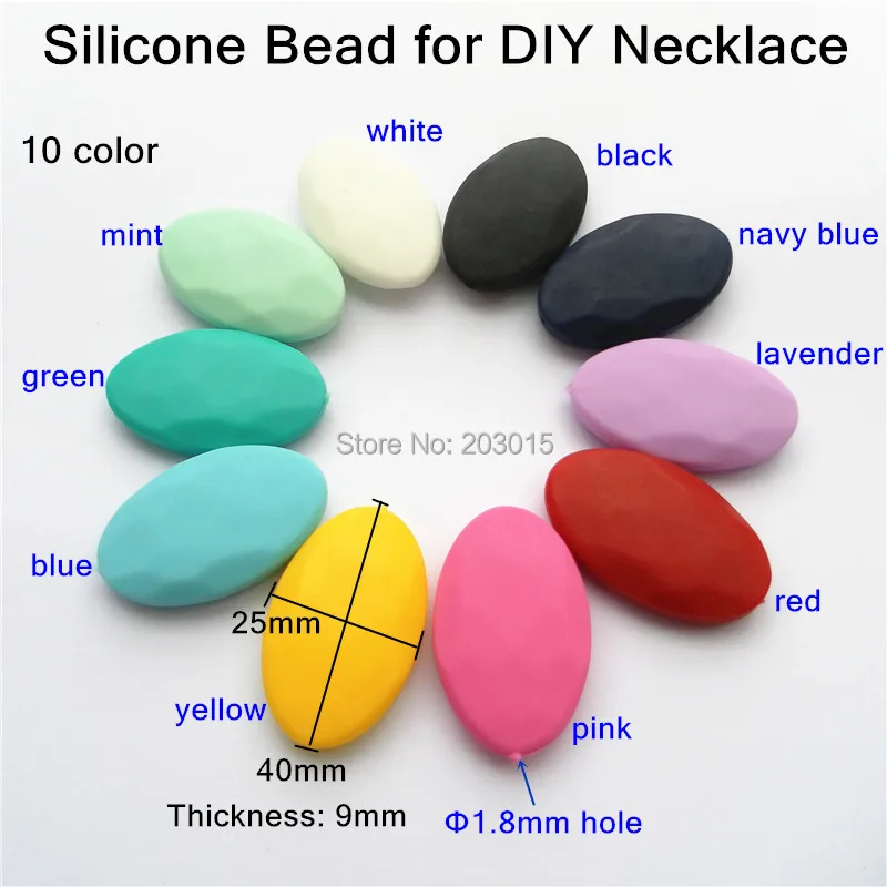 Chenkai Cuentas de silicona sueltas para dentición de bebé, collar de dentición de grado ...