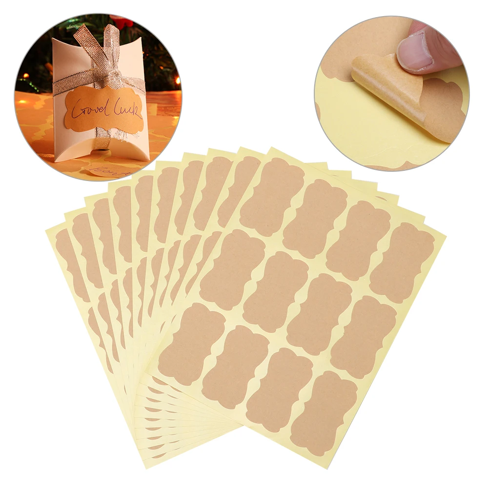 New 60pcs Creative DIY Blank Kraft Labels Sticker Self Adhesive Flower ...