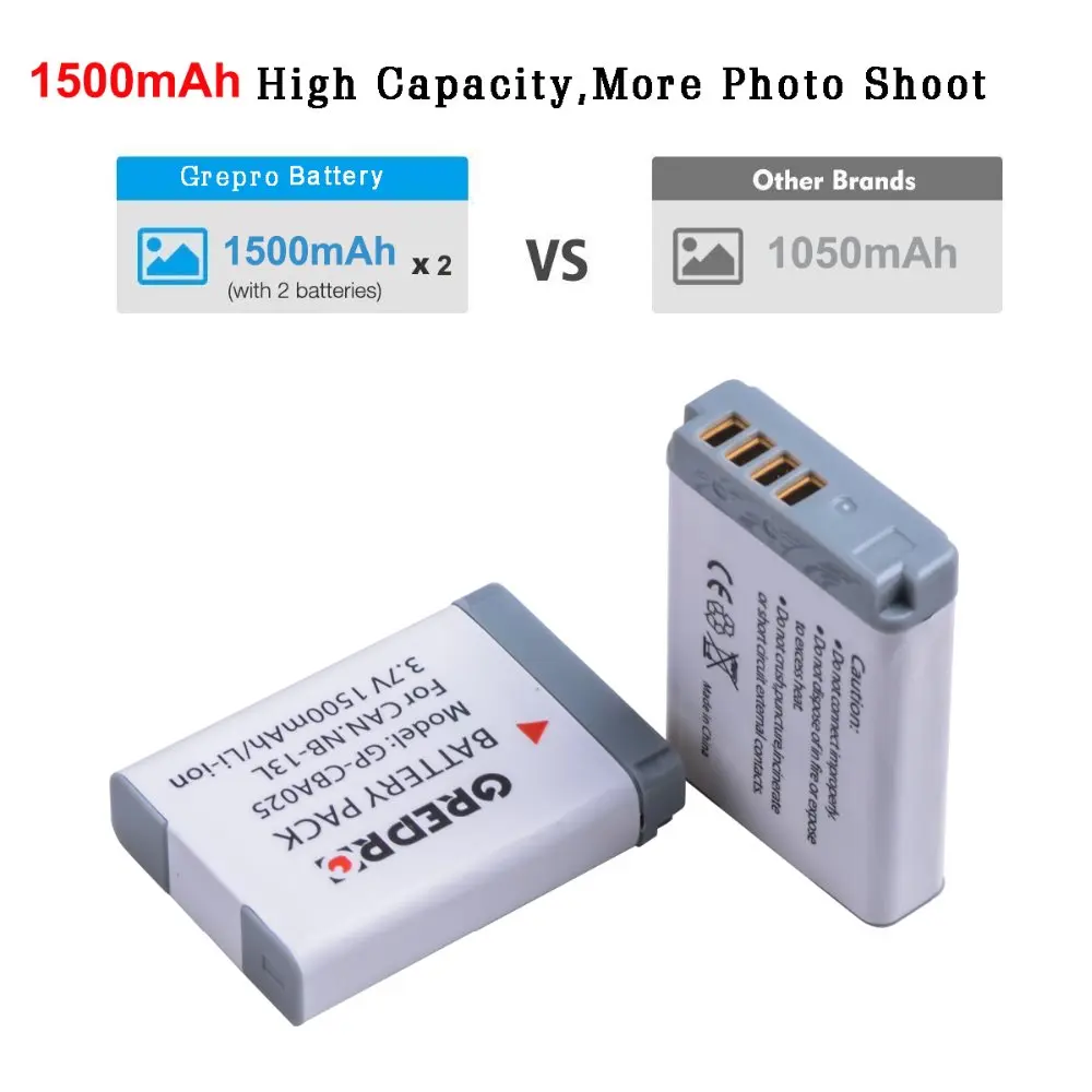 4Battery-Batterie NB-13L NB 13l + chargeur LCD USB, pour Canon PowerShot G5X G7X G9X G7 X Mark ...