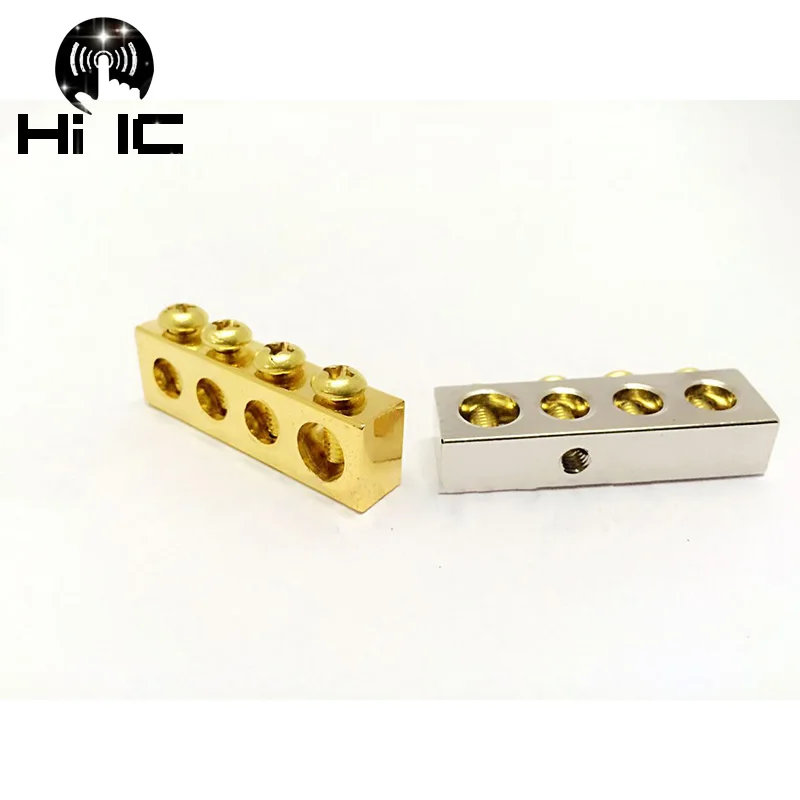 HiFi-Audio-4P-6P-8P-Hole-Dual-Two-Neutral-Ground-Wire-Row-Holder-Gold ...