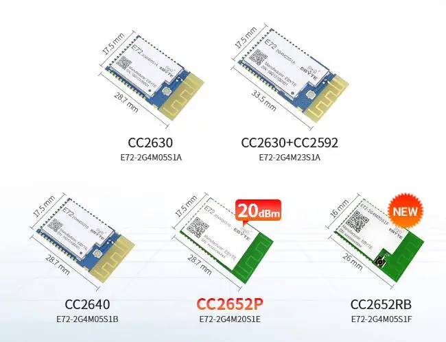 E72 2G4M05S1A CC2630 CC2640 CC2652 블루투스 4.2 모듈 직렬 Zigbee E72 2G4M02S2B ...