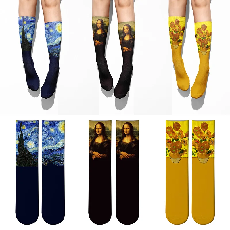 Retro-Mona-Lisa-Socks-For-Women-Unisex-Famous-Oil-Painting-Art-Socks ...