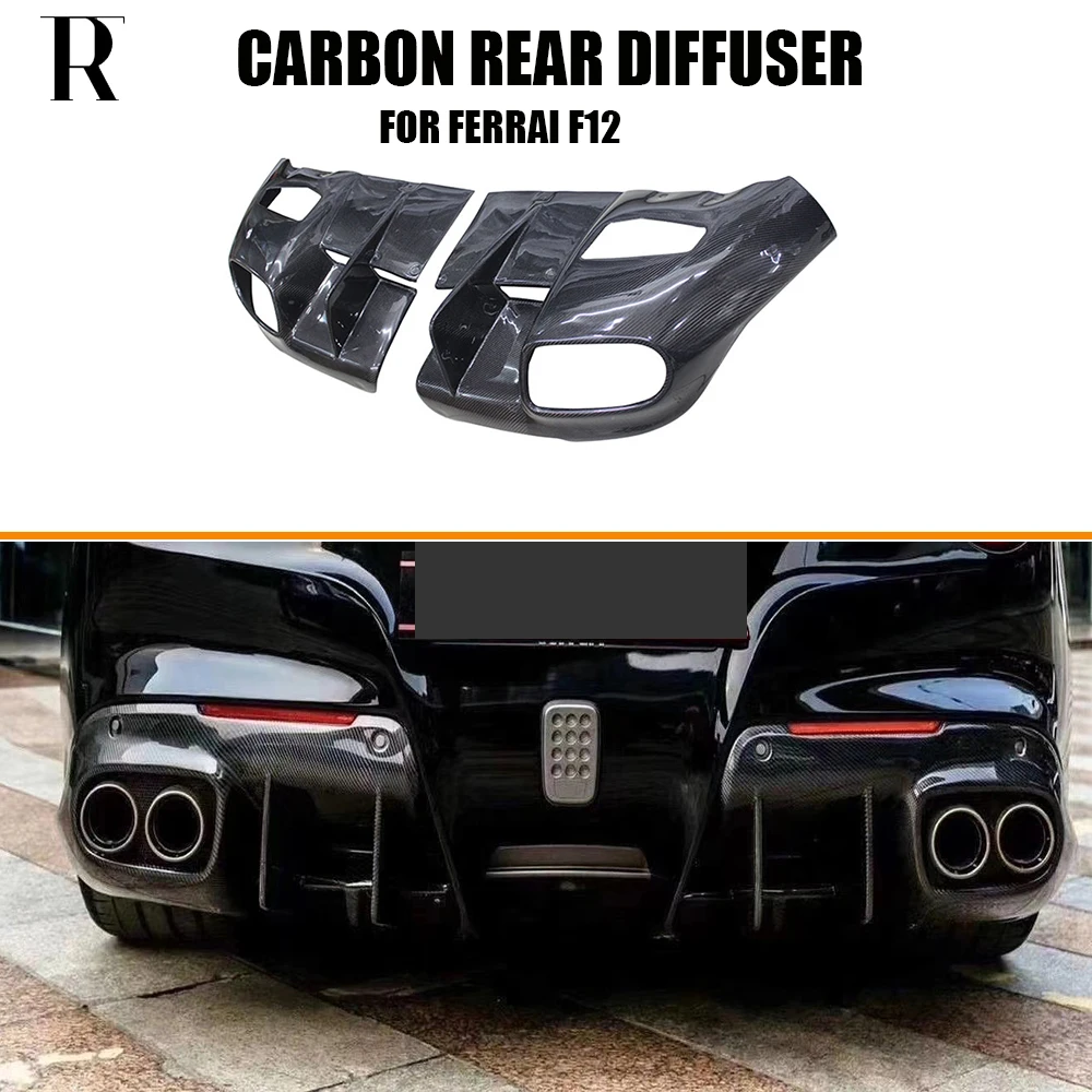 Carbon-Fiber-Rear-Bumper-Side-Diffuser-Splitter-Apron-Spoiler-for ...