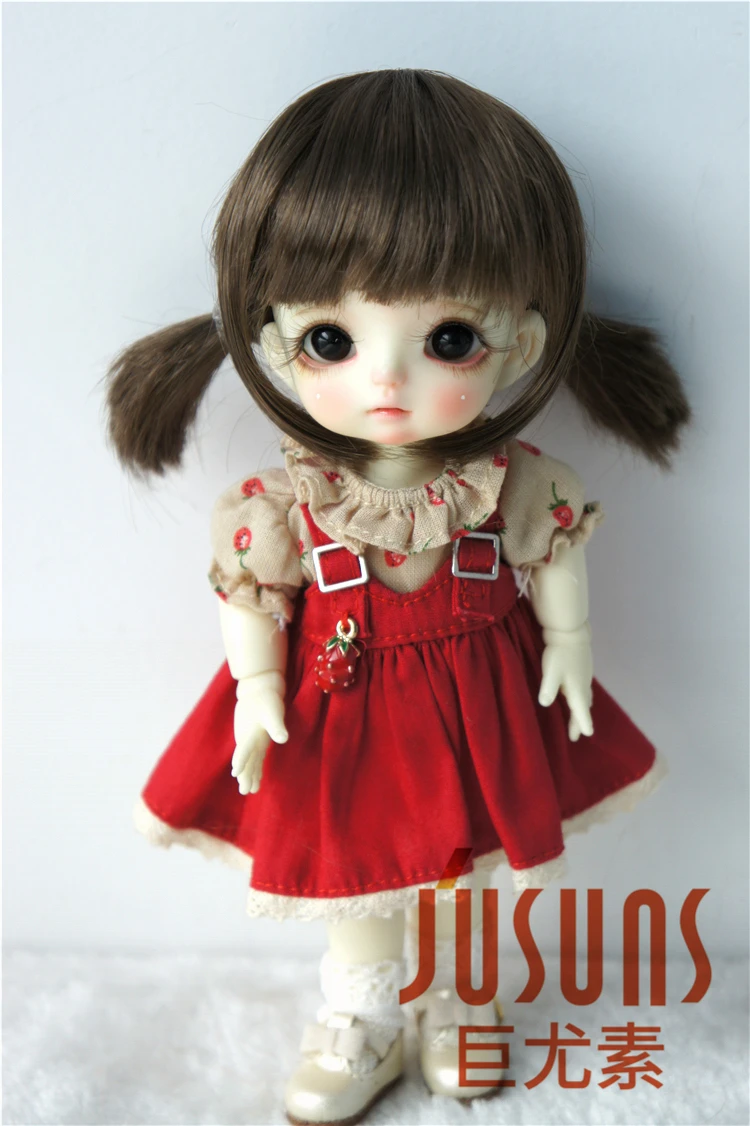 Jd387 1/12 1/8 1/6 Cute Two Pony Bjd Synthetic Mohair Wig Size 5-6inch ...