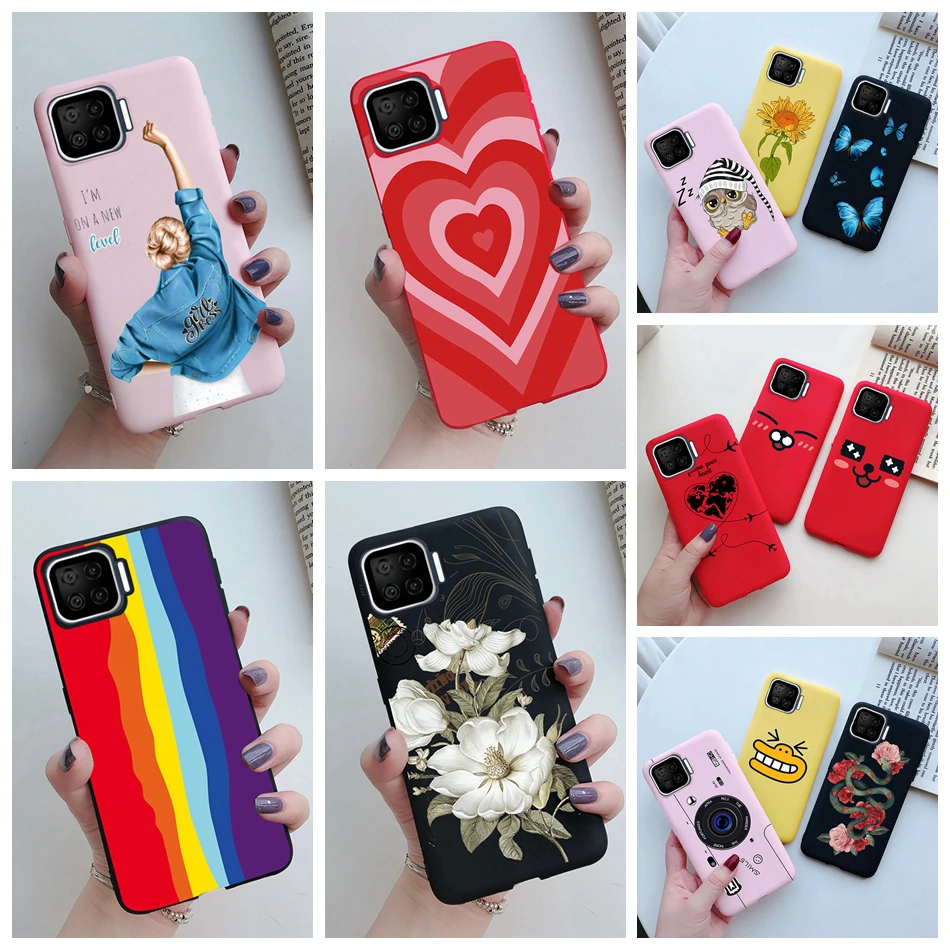 Reno 4 Lite Love Heart Case For OPPO F17 Pro Silicone Shell Fundas Soft ...