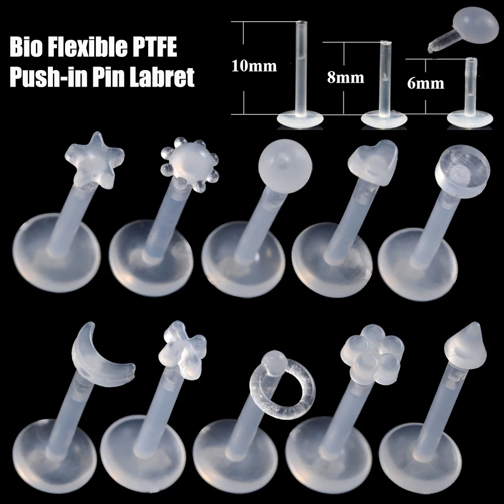 10pcs-Bio-Flexible-PTFE-Push-in-Pin-Labret-Retainer-Bead-Flesh-Color ...