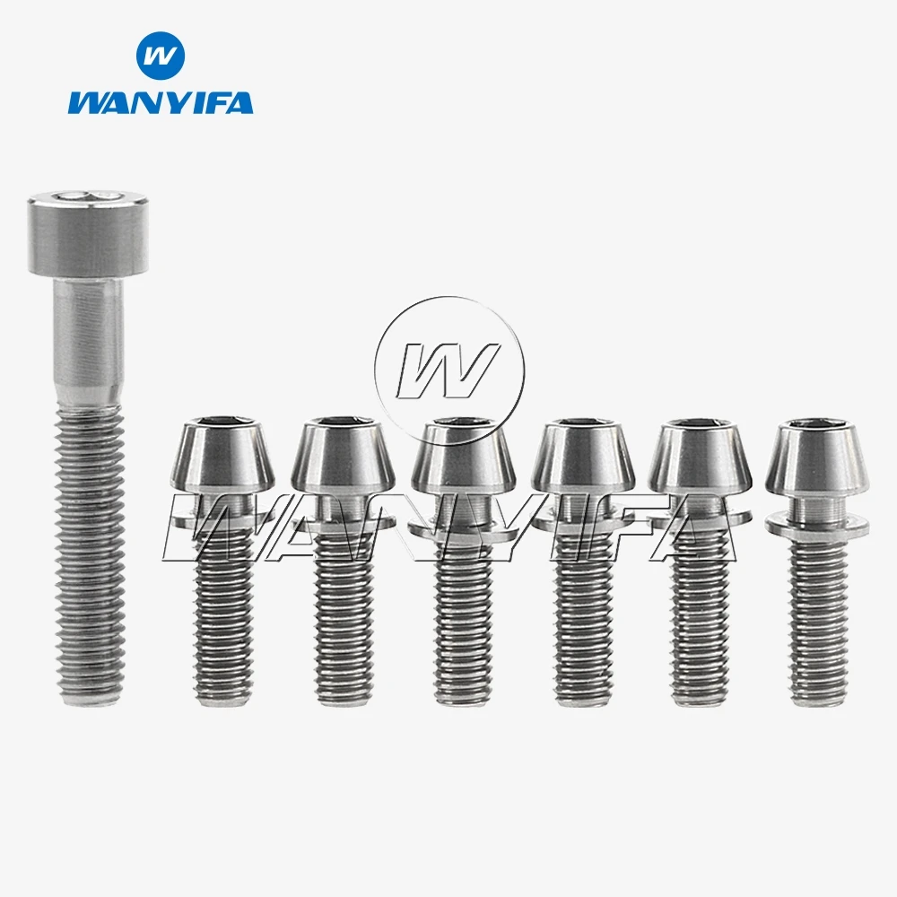 Cylindrical Head Titanium Bolt Screw M6X35mm 1Pcs + 6Pcs Tapered M5x18mm Ti Bolts Screws with ...
