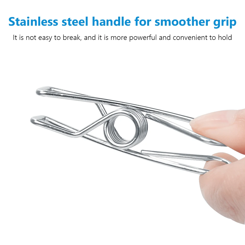 Pince à linge,Pinces à linge en acier inoxydable 65x14mm, pinces à ...