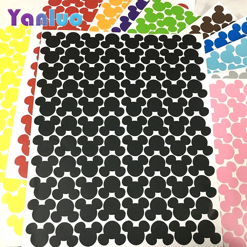 3D Cartoon Mickey Mouse Head Shape Sticker Mickey Mouse Birthday Party ...