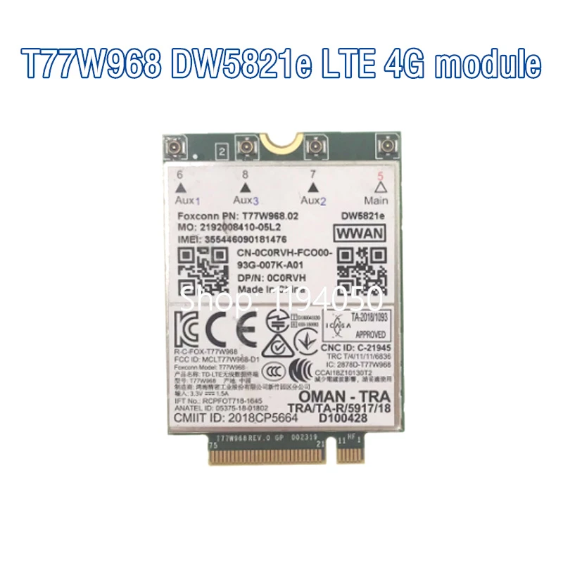 T77w968 For Dell Dw5821e Lte Cat16 Gnss 5g Wwan Card Module For ...