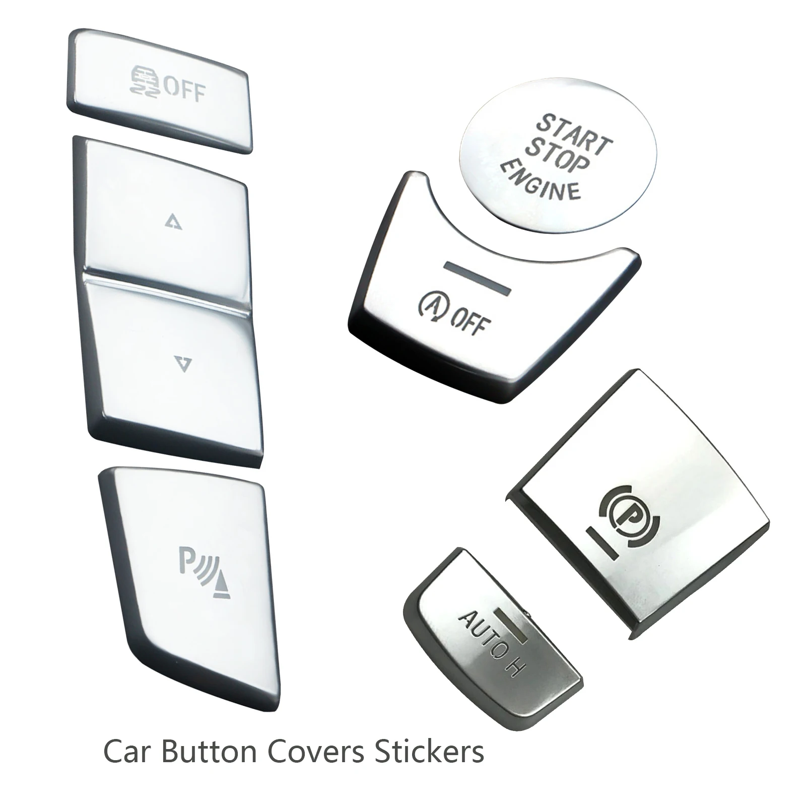 Chrome Car Button Covers Stickers Car Interior Accessories For Bmw F10 ...