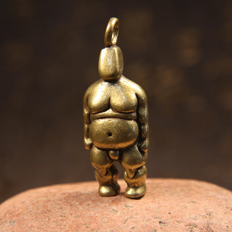 Vintage Brass Fat Man Mini Figurines Cool Trendy Hiphop Punk Character ...