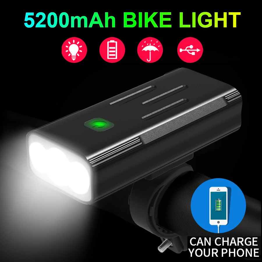 NEWBOLER-Powerful-Bicycle-Light-5200mAh-as-Power-Bank-USB-Rechargeable ...