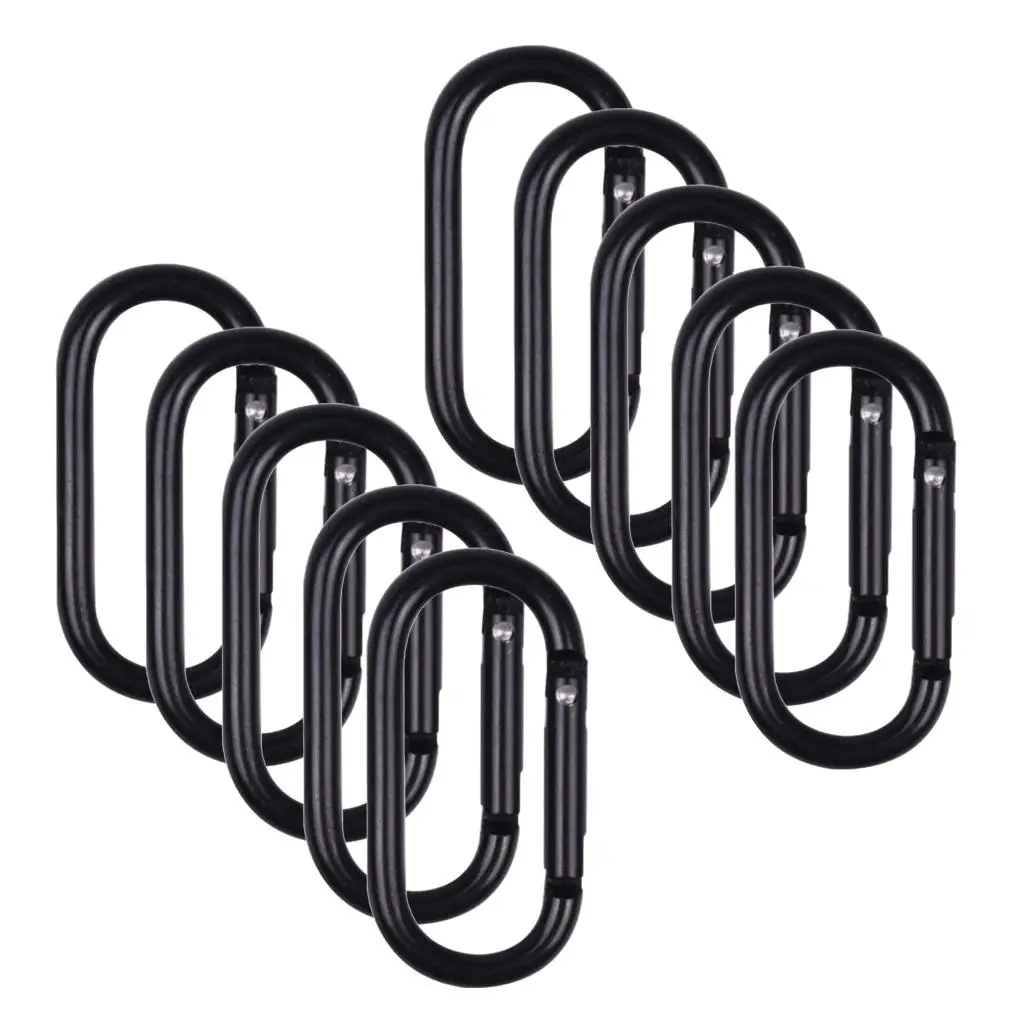 10-Pack-Alloy-Carabiner-Clip-Solid-Strong-Keychain-Aluminum-Alloy-D ...