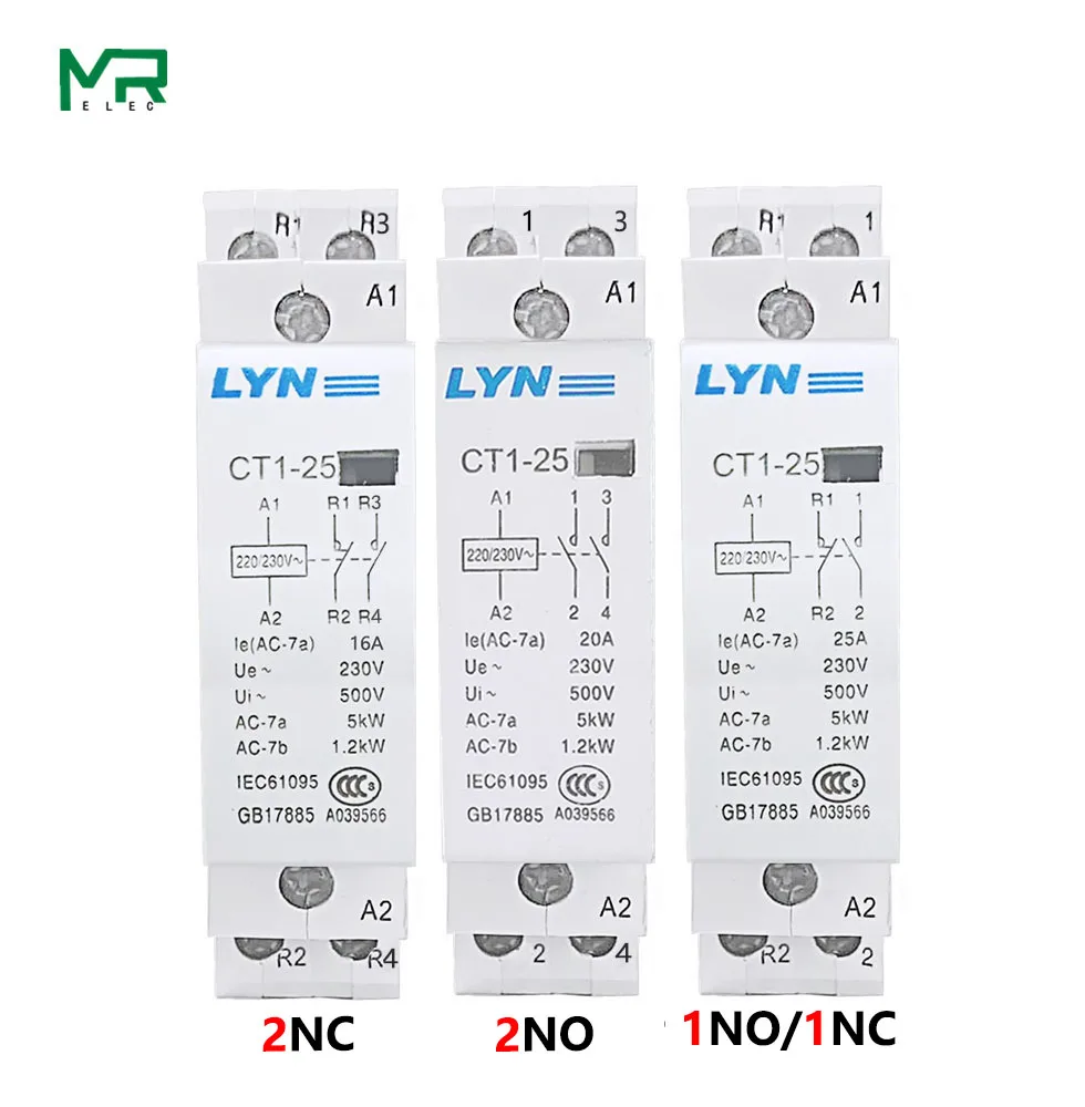 CT1 25 2P 25A 220V/230V 50/60HZ Din rail Household ac Modular Single ...