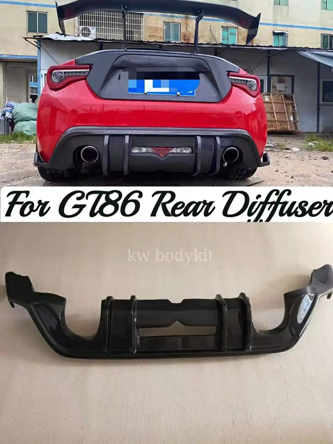 Real-Carbon-Fiber-Car-Rear-Bumper-Chin-Rear-Lip-Diffuser-For-Subaru-BRZ ...