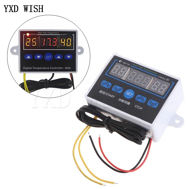 Controlador de temperatura Digital LED, termostato de XH W1411, interruptor de termómetro ...