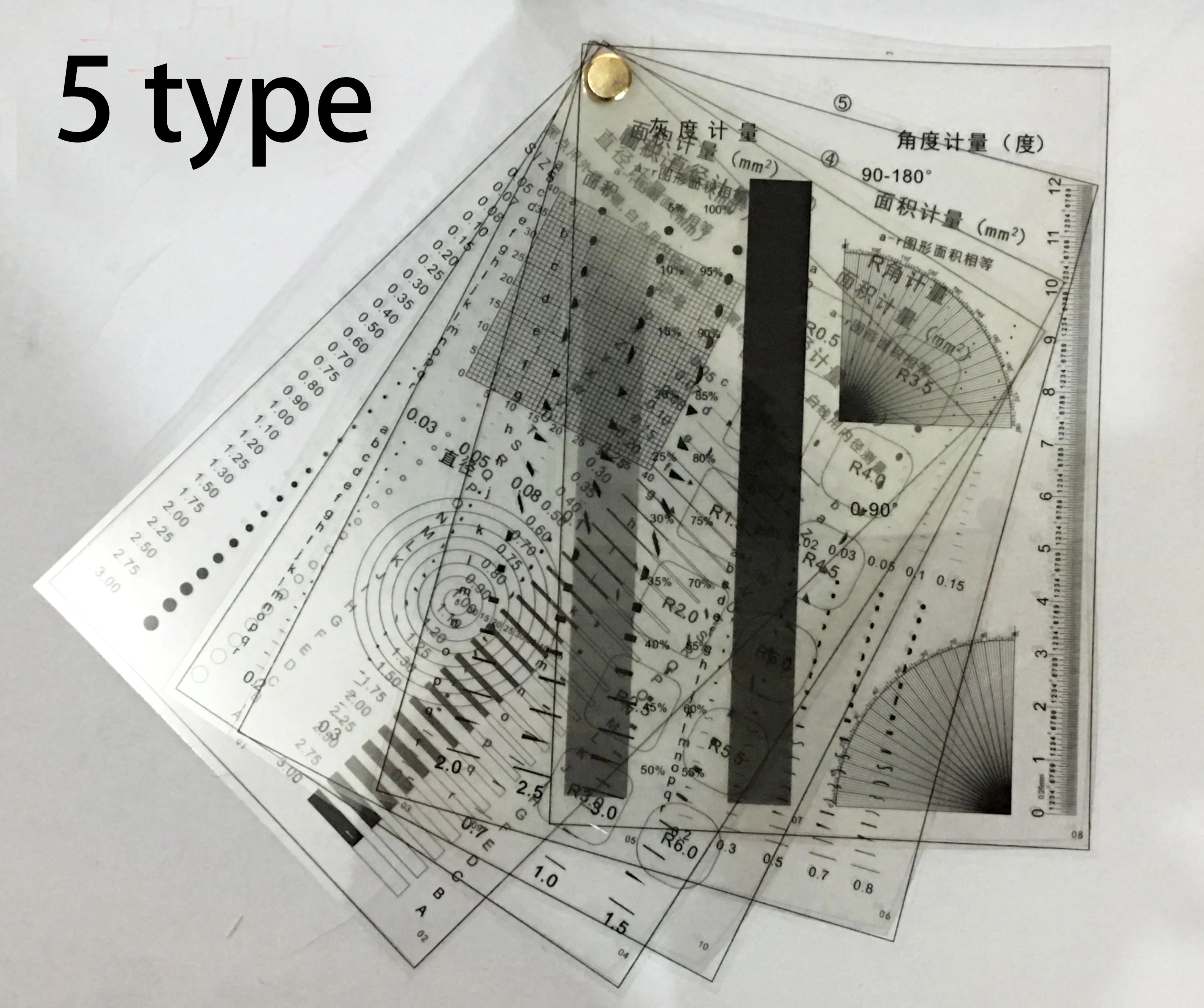 1sets-Gauge-Point-Gauge-Transparent-Film-Stain-Card-Comparison-Card ...