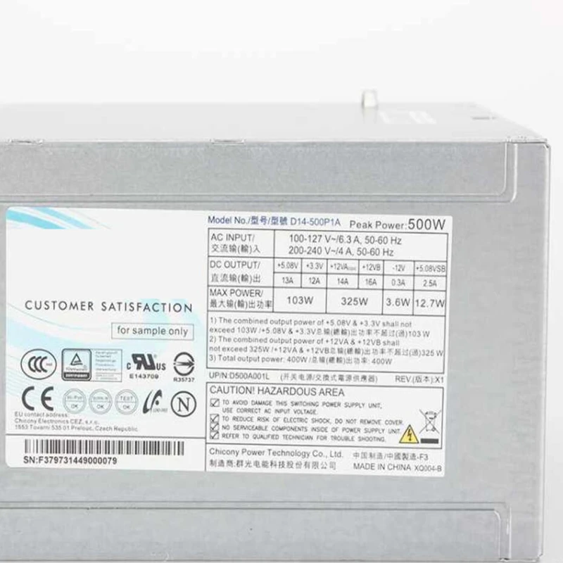 Original PSU For Hipro Rated 400W Peak 500W Switching Power Supply D14 ...